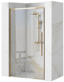 Rea - SOLAR GOLD posuvné sprchové dveře, čiré sklo/zlatý profil, 100 x 195 cm, REA-K6547
