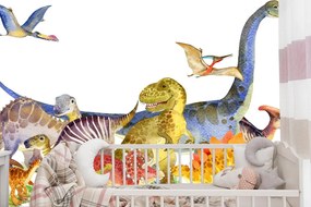 Fototapeta Dinosauři Malovaní Akvarelem Vliesová tapeta 315x210