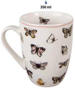 Porcelánový hrnek se vzorem motýlků Butterfly Paradise – 350 ml