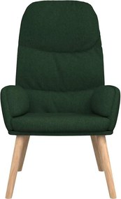 Relaxační křeslo se stoličkou tmavě zelené textil 3097347