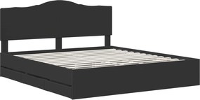 Rám postele se zásuvkou Černý 200 x 200 cm Inženýrské dřevo 3413381