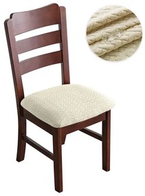 Žakárové vzorované potahy na sedátko jídelní židle (vzor cik-cak) Barva: T2-cream (krémová)