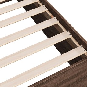 Rám postele hnědý dub 100 x 200 cm kompozitní dřevo 3281055