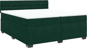 Box spring postel s matrací tmavě zelená 200x200 cm samet 3286411