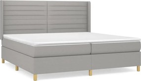 Box spring postel s matrací světle šedá 200 x 200 cm textil 3132097