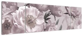 Obraz - Vintage květy pivoněk (170x50 cm)