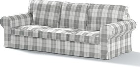 Potah na pohovku IKEA Ektorp 3-místná, nerozkládací barva šedá látka pletený vzor, vzorované