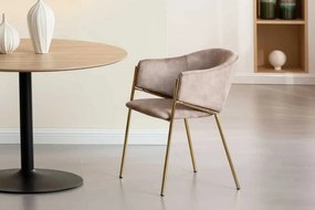 Designová židle Nikolai šampaňský samet