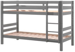 Šedá borovicová dvoupatrová postel Vipack Pino 90 x 200 cm