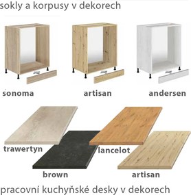 GLAMOUR z | dolní skříňka GLA-1D | 30 cm | KOVÁNÍ BASIC | korpus dub sonoma | zelená mat