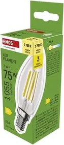 EMOS ZF3D52 / LED žárovka / Svíčka Filament / E14 / 7 W (75 W) / 1055