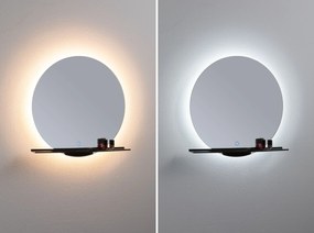 Paulmann 71091 Miro, kulaté zrcadlo s podsvícením a s policí, 11W LED Tunable White, černá, průměr 50cm, IP44