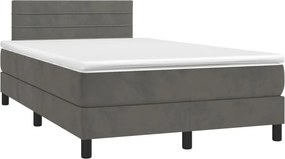 Box spring postel s matrací tmavě šedý 120x190 cm samet 3269844