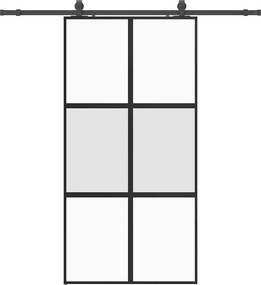 Posuvné dveře se sadou kování černé 102,5x205 cm Tvrzené sklo 3375885