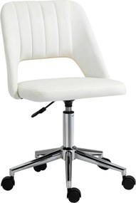 Otočná židle Vinsetto béžová, výškově nastavitelná kancelářská židle do obývacího pokoje a ke stolu, kompaktní, ergonomická a moderní