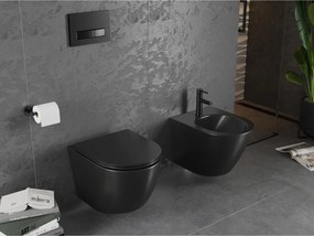 Mexen Lena Rimless závěsné WC se sedátkem s pomalým zavíráním, černá matná - 30221085