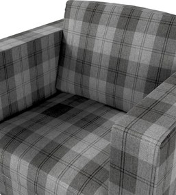 Potah na křesko IKEA Karlanda, krátký barva šedá látka pletený vzor, vzorované