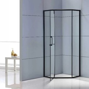 BPS-koupelny Pětiúhelníkový sprchový kout HYD-PK4026 80x80 černá/transparent