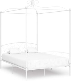 vidaXL Rám postele s nebesy kovový 120 x 200 cm [284482] Barva: Bílá