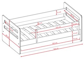 BabyBeds Dětská postel TOMI s úložným prostorem Barva postele: Modrá