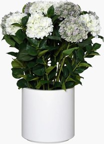 Umělá hortenzie HYDRANGEA v bílém květináči, výška 90 cm, modro-bílá