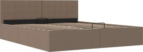 Rám postele s úložným prostorem taupe textil 160 x 200 cm 285598