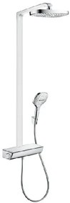 Hansgrohe Raindance Select E - Sprchový set Showerpipe 300 s termostatem, 2 proudy, EcoSmart 9 l/min, bílá/chrom 27282400