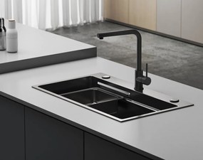 Sapho Sapho, RONA stojánková dřezová baterie, černá mat, JK125B