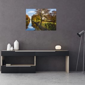 Skleněný obraz vodního kánalu (70x50 cm)