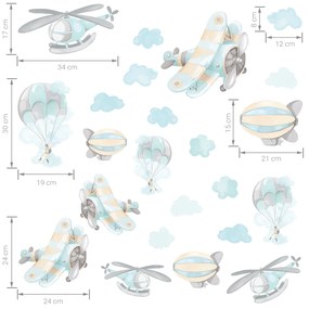 Nálepky na stěnu LETADLA  do dětského pokoje