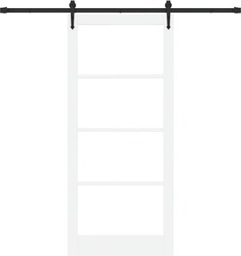 Posuvné dveře ORKDAL 93 x 211 cm Masivní borové dřevo a sklo 3332486