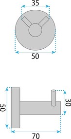 Rea Leo, koupelnový 2-háček na ručníky, zlatá lesklá, REA-88042