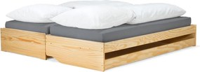 Postel FLOPY 90x200 s výsuvnými přistýlkami masiv přírodní Kondela 0000358001