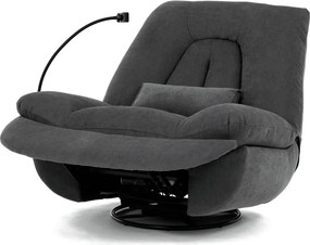 Elektrické polohovací TV křeslo RELAXME - šedá látka
