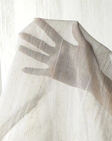 Závěs s řasící páskou barva krémová látka poloprůhledná, pletený vzor, vzorované