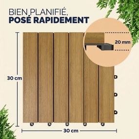 Deuba Dřevěná terasová dlaždice eukalyptus 30 × 30 cm hnědý FSC® 100%
