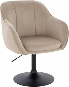 LuxuryForm DESIGN Otočná židle AVOLA VELUR na černém talíři - latte