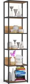 Kovový regál Loft 50 cm černá/dub craft