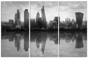 Obraz na plátně - Západ slunce Londýn 128ČB (105x70 cm)