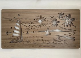 Li-Go "Moře" světelný obraz 230V 120x60cm provedení povrchu: dub světlý