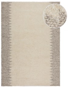 Flair Rugs, Ručně tkaný kusový koberec Minerals Border Natural, 160x230, béžová, chodba / předsíň