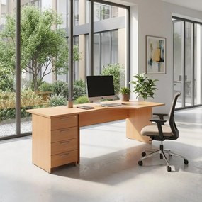 Ergonomický stůl Visio 140 x 100 cm, pravý, buk