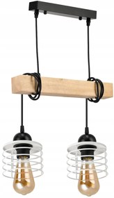 BERGE Závěsné stropní svítidlo LED dřevěný trám 2xE27 Lustr Spring White