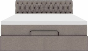 Osmanský postel s matrací taupe 140x200 cm textil 3311550