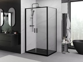 Mexen Exo sprchový kout s otevíracími dveřmi 100 x 80 cm, transparentní, černý - 814-100-080-70-00