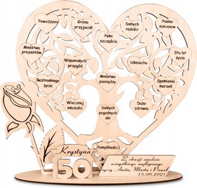 30 40 50 60 70 80. narozeniny stromek-srdce gravírování