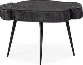 Černý konferenční stolek s deskou z akácie 35x46 cm Zakia – Bizzotto