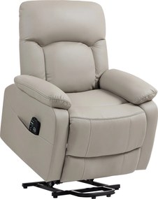 HOMCOM elektrické křeslo pro vstávání, elektrické relaxační křeslo s masážní a vyhřívací funkcí, 89 x 94,5 x 103 cm, šedá