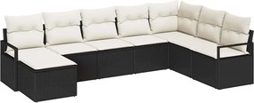 Set pohovek 8 ks Černá polyratan 3346497
