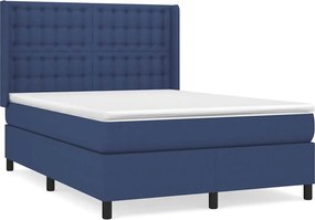 Box spring postel s matrací modrá 140x190 cm textil 3131751